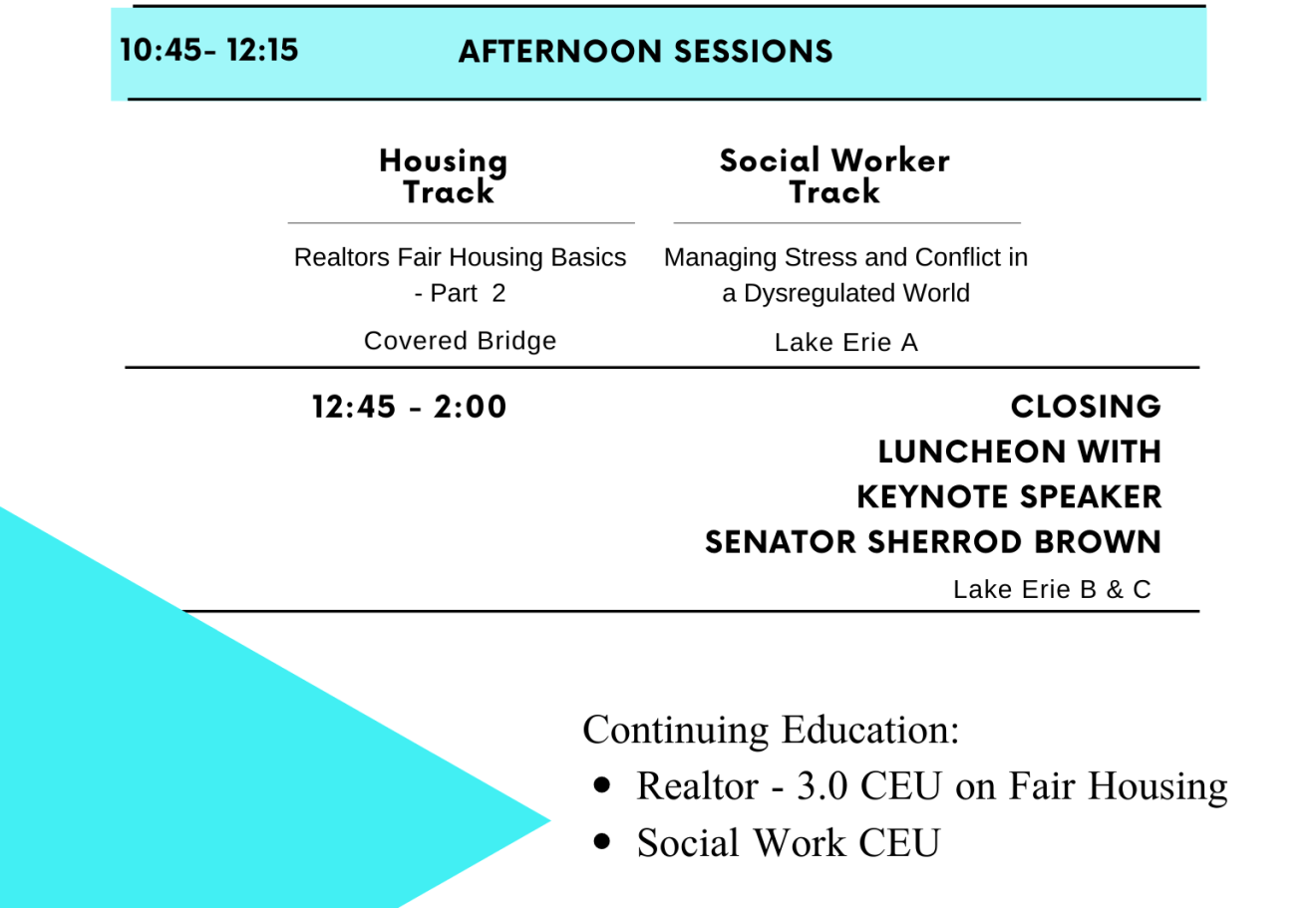 Conference Agenda - Fair Housing Resource Center, Inc.