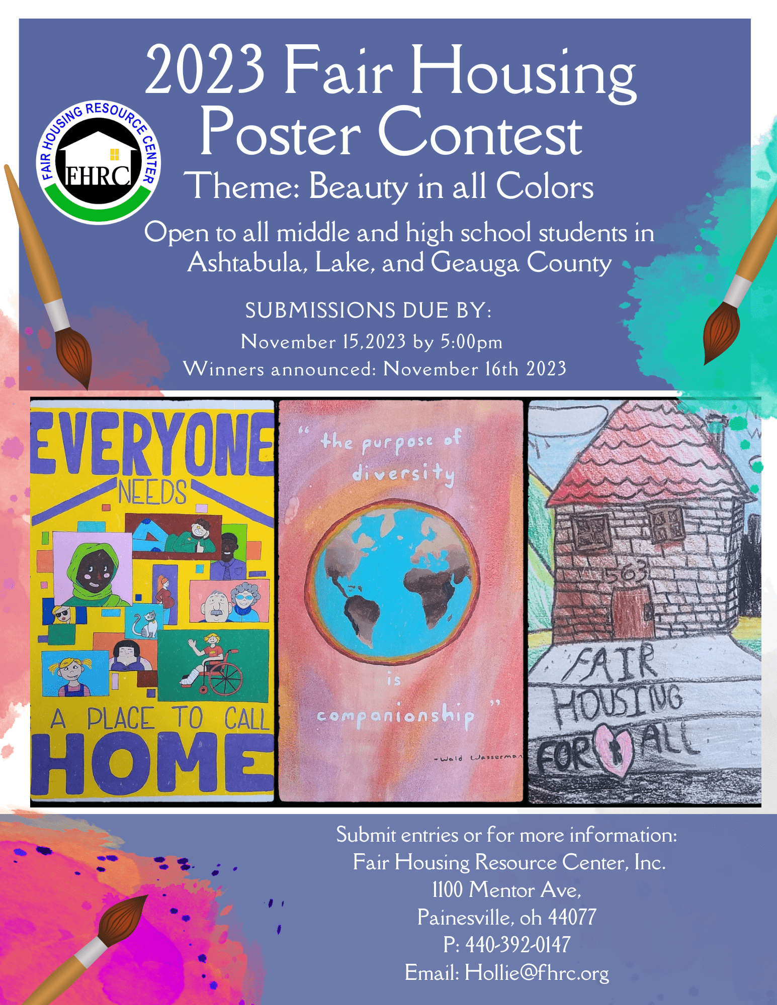Poster Contest 2023 - Fair Housing Resource Center, Inc.
